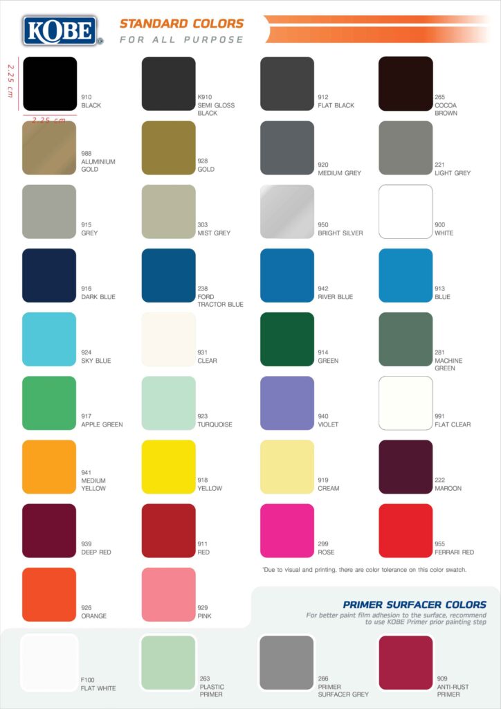 COLOR CARD – TOA India